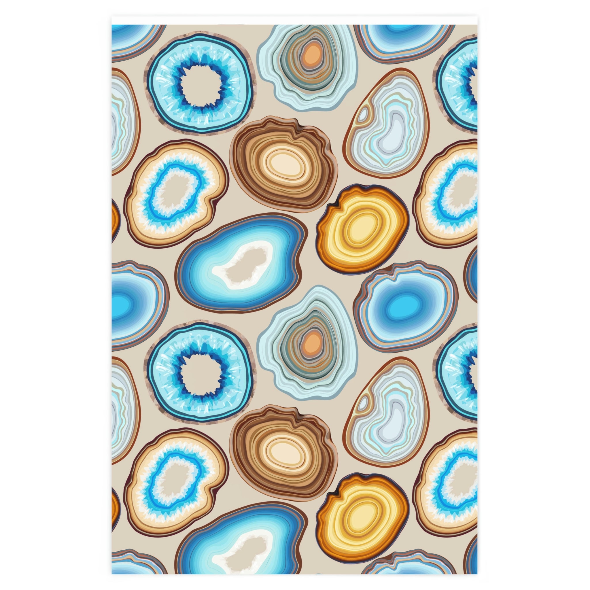 Geology Wrapping Paper, Agate and Geode Cut Pattern Gift Wrap ...