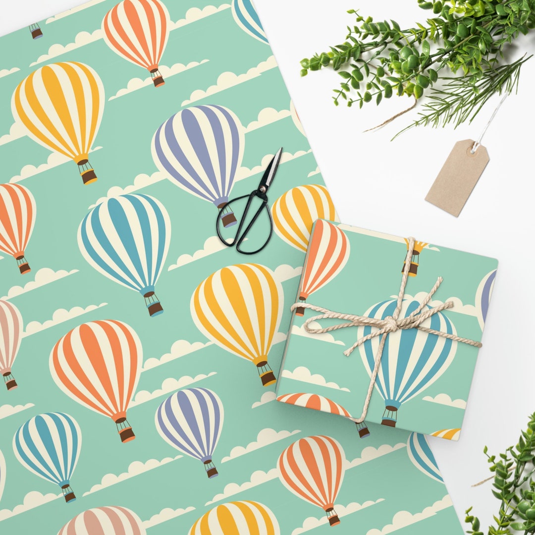 Hot Air Balloon Wrapping Paper Retro Hot Air Balloon Gift - Etsy