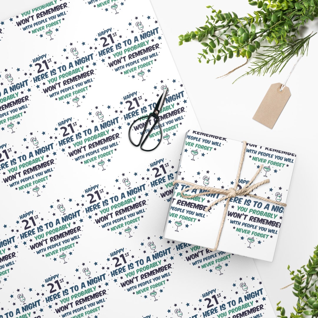21st Wrapping Paper, 21st Birthday Gift Wrap, Funny 21st Gift Wrap - Etsy