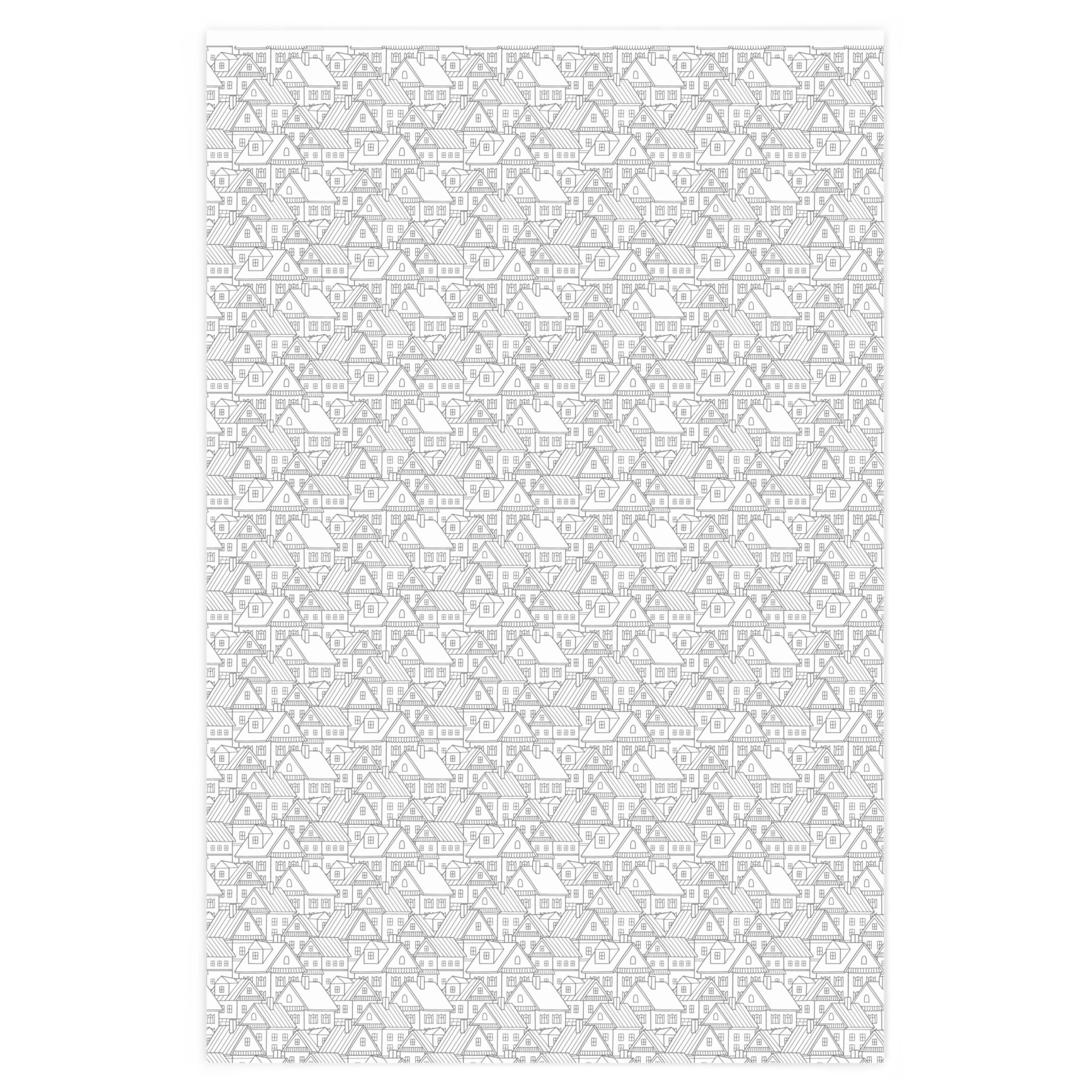 House Warming Gift Wrapping Paper, New Home Gift Wrap, Houses Gift Wrap ...