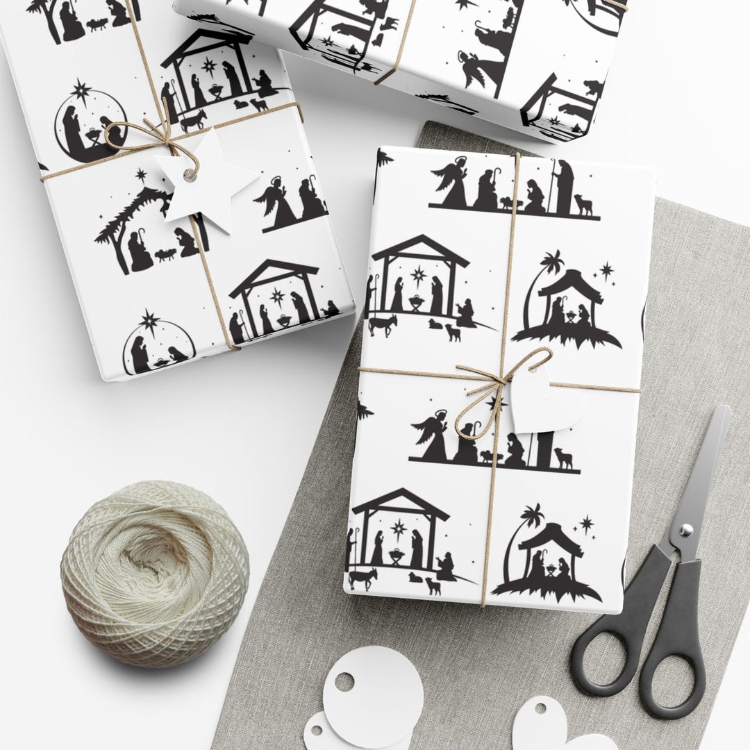 Nativity Scene Wrapping Paper, Christian Wrapping Paper, Hope Gift Wrap ...