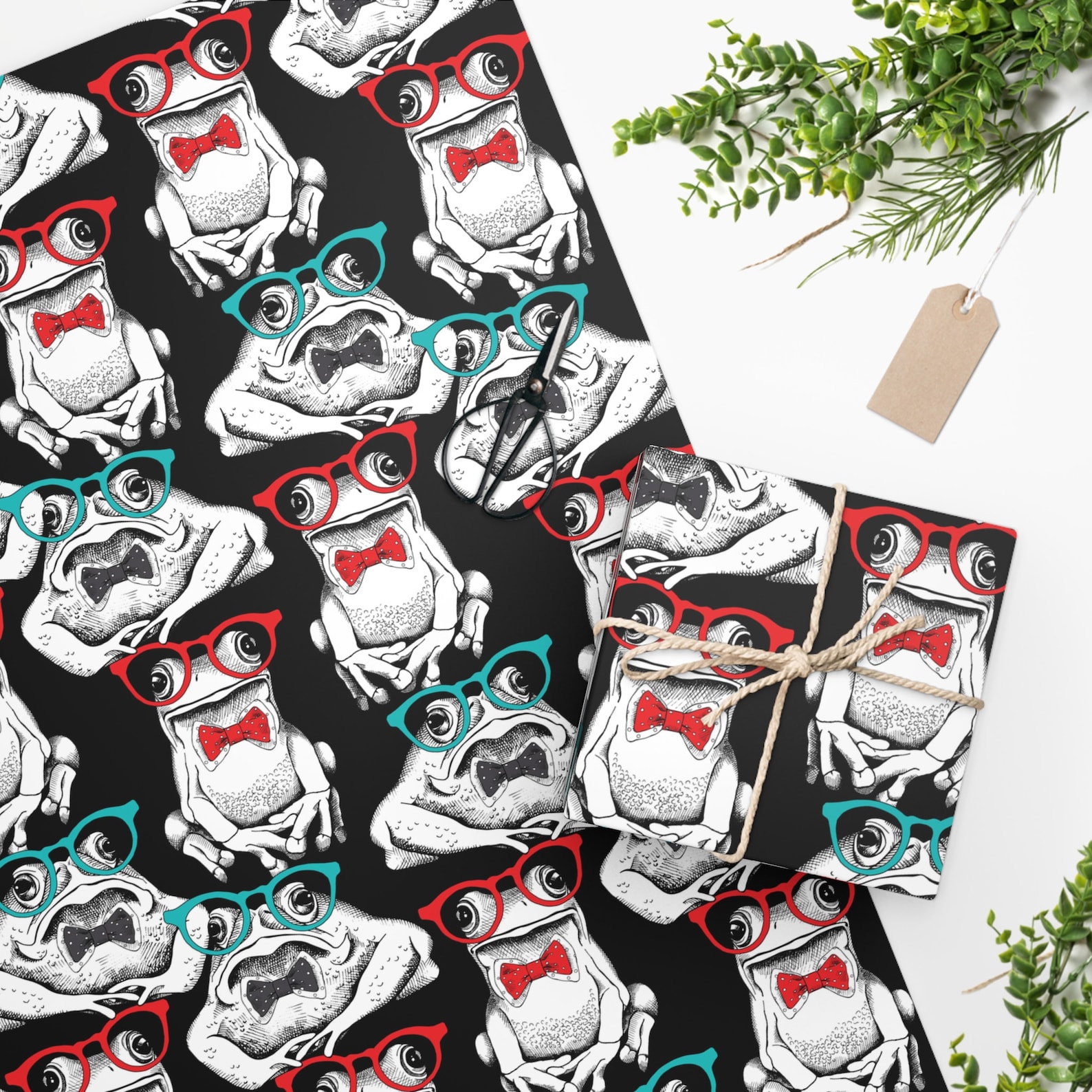 Frog Wrapping Paper, Cute Frog Gift Wrap, Frog Lover Wrapping Paper ...