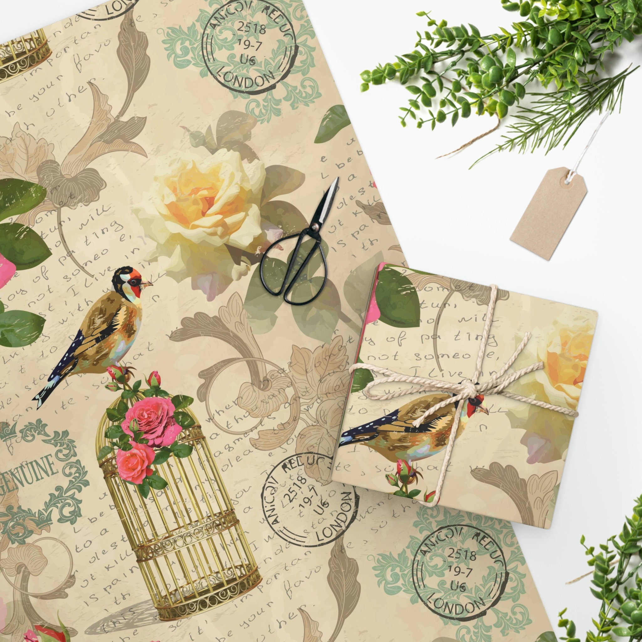 Old Look Paper Collage Wrapping Paper, Great for Journaling Creation ...