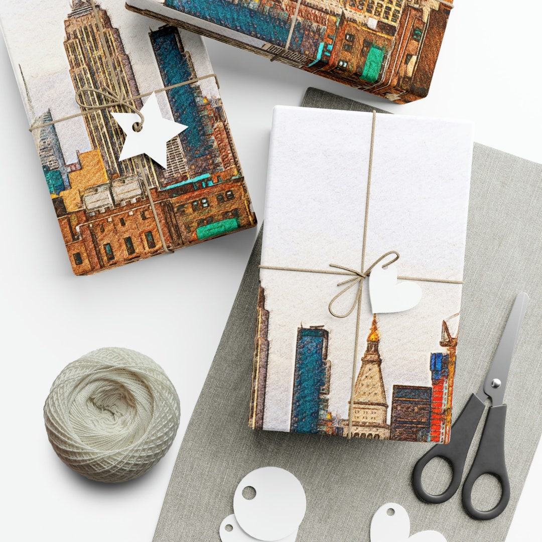 New York City Illustrated Wrapping Paper - Etsy