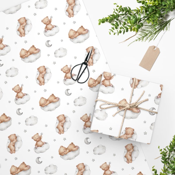 Teddy Bear Baby Shower Wrapping Paper - Etsy