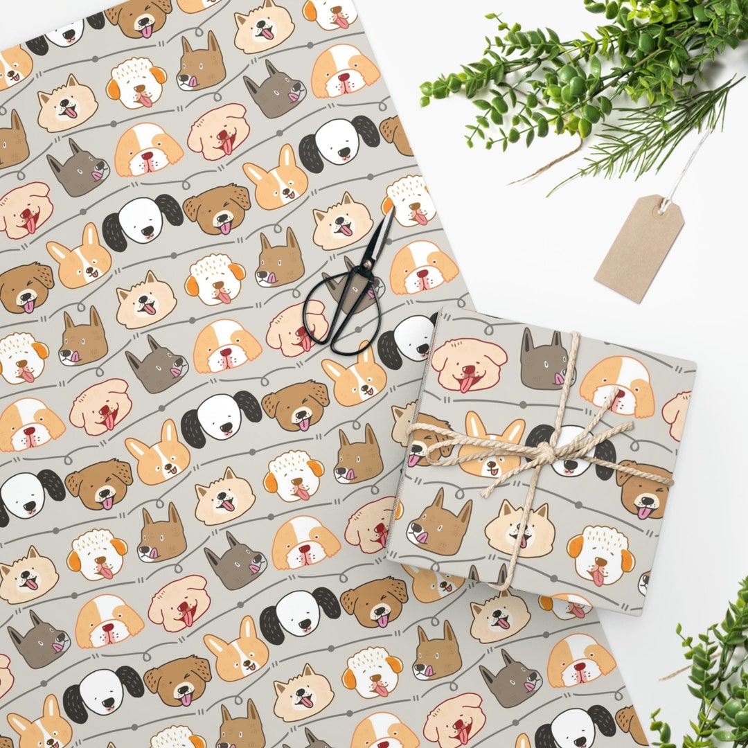 Dog Wrapping Paper Cute Dog Gift Wrap Dog Lover Gift Wrap - Etsy