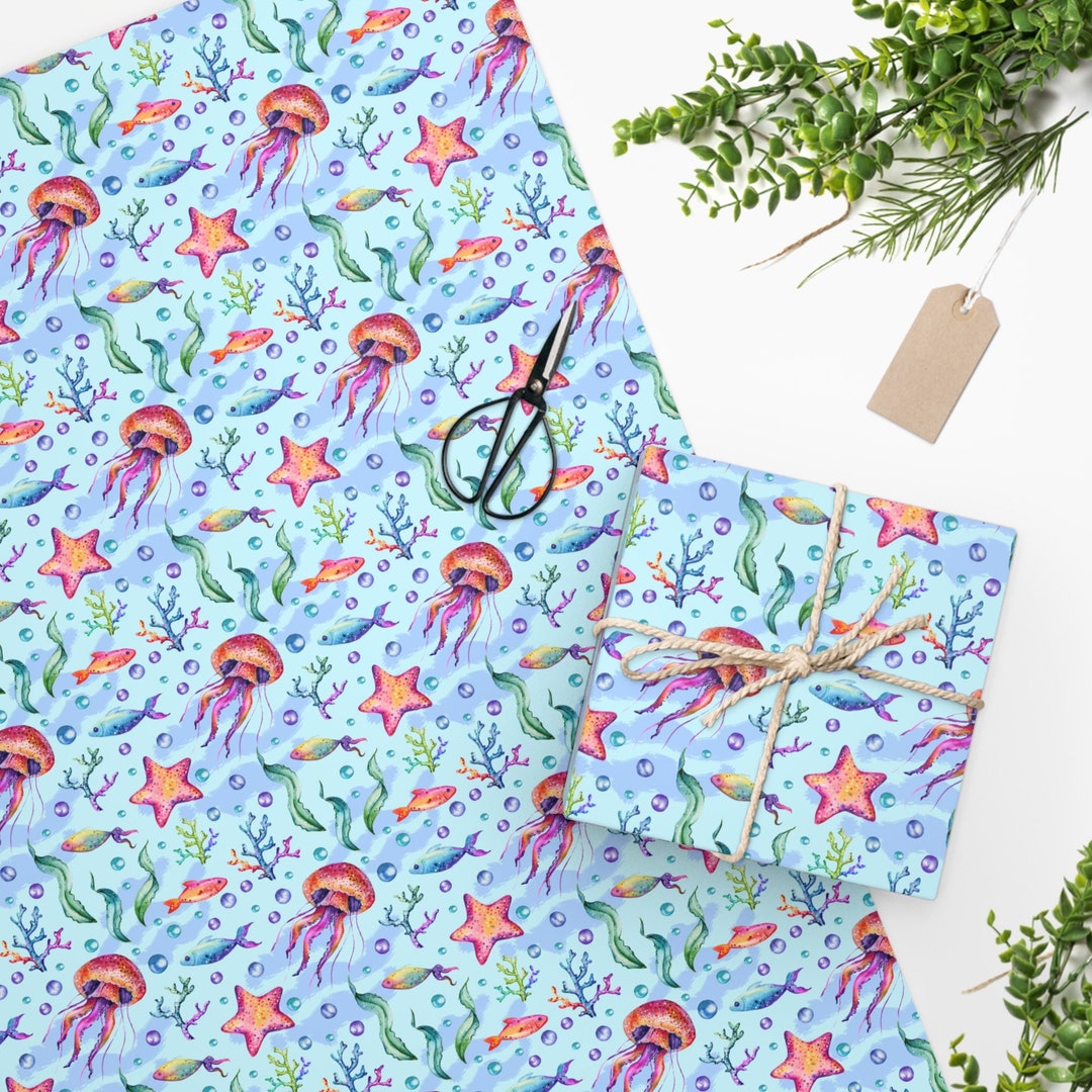 Under the Sea Theme Wrapping Paper Octopus Gift Wrap Fish - Etsy