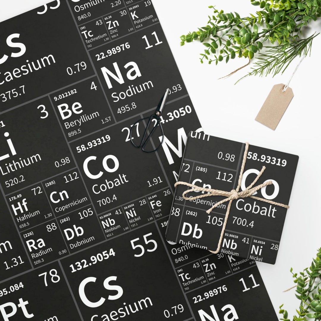 Periodic Table Wrapping Paper Scientist Gift Wrap Science - Etsy