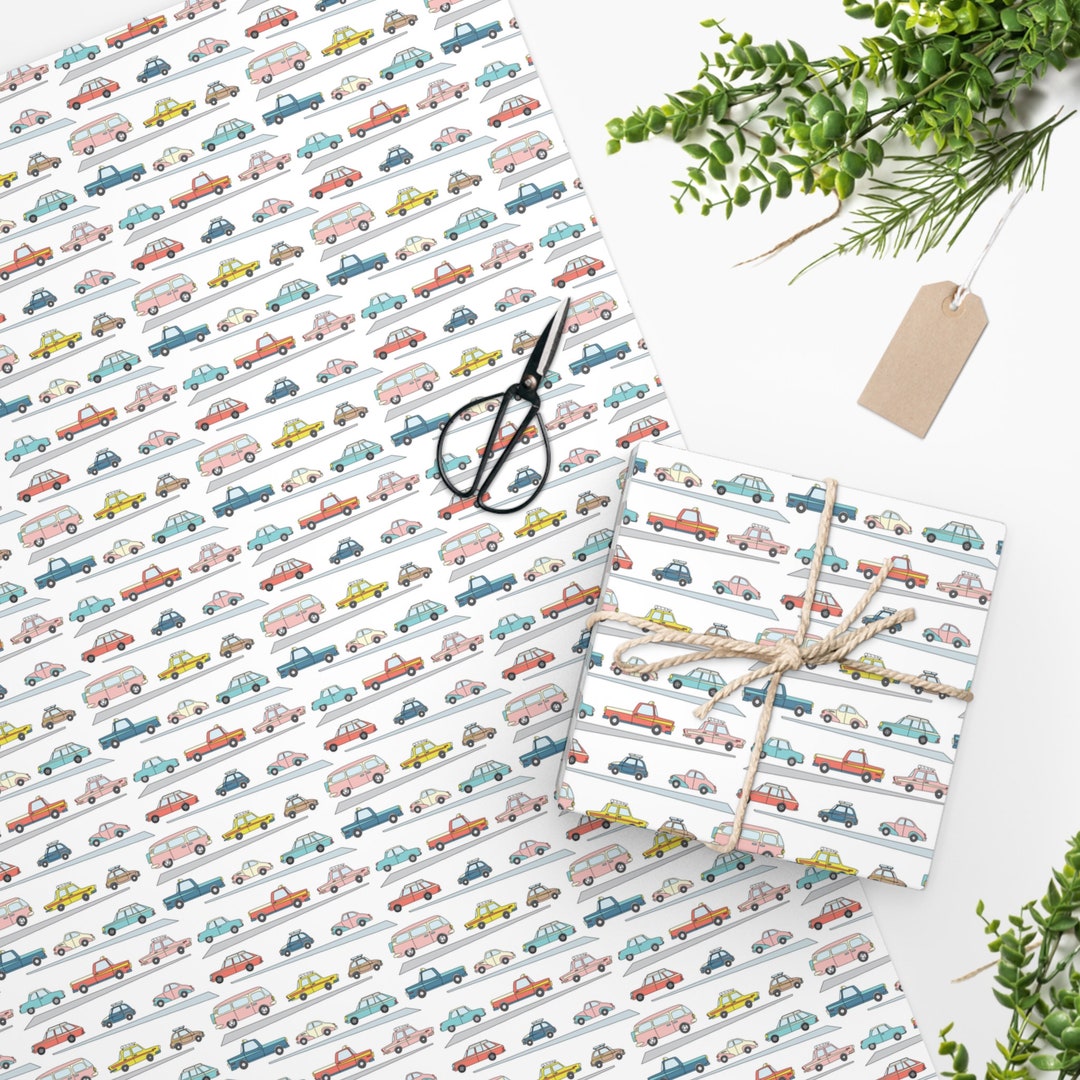 Vintage Cars Wrapping Paper, Baby Boy Gift Wrap, Cars Gift Wrap - Etsy