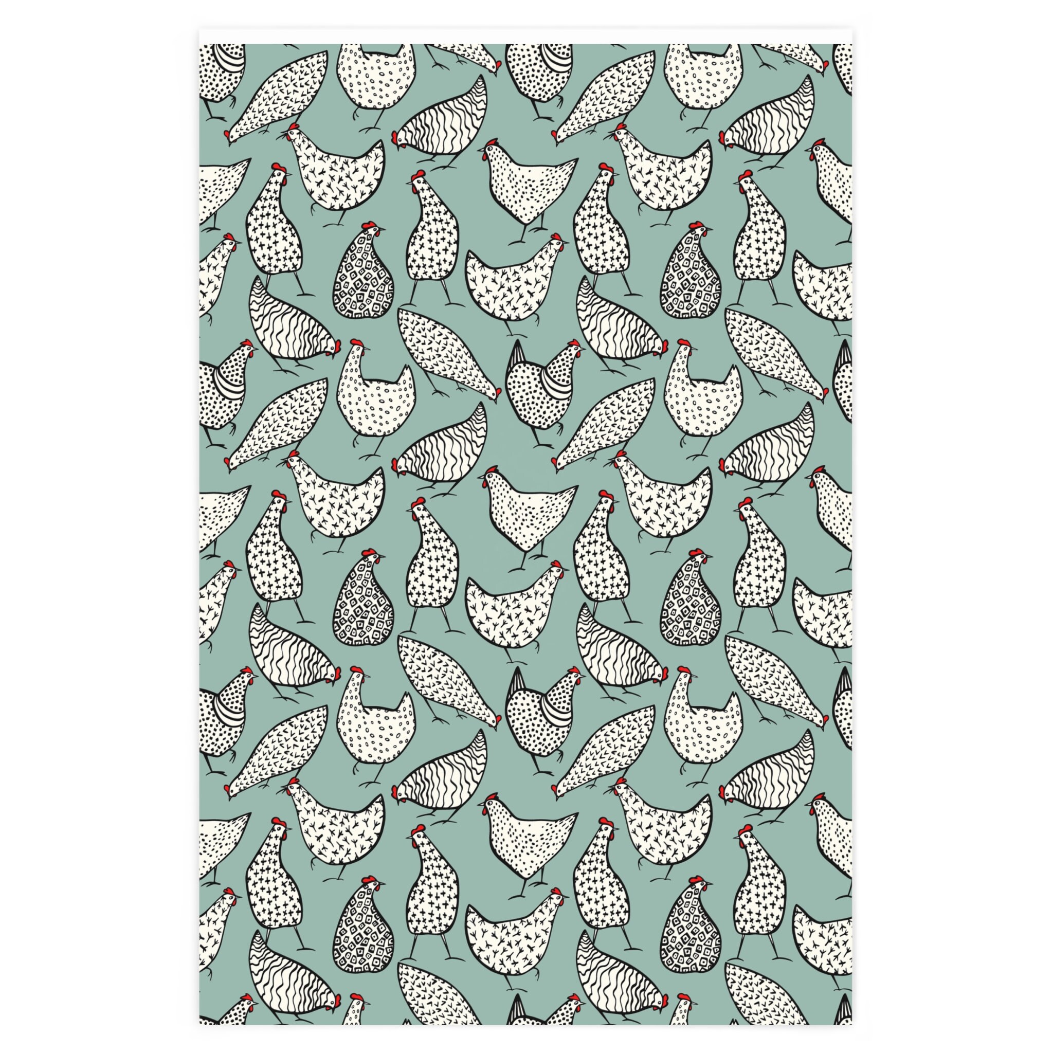 Chickens Wrapping Paper, Cute Chickens Gift Wrap, Chicken Mom Gift Wrap ...