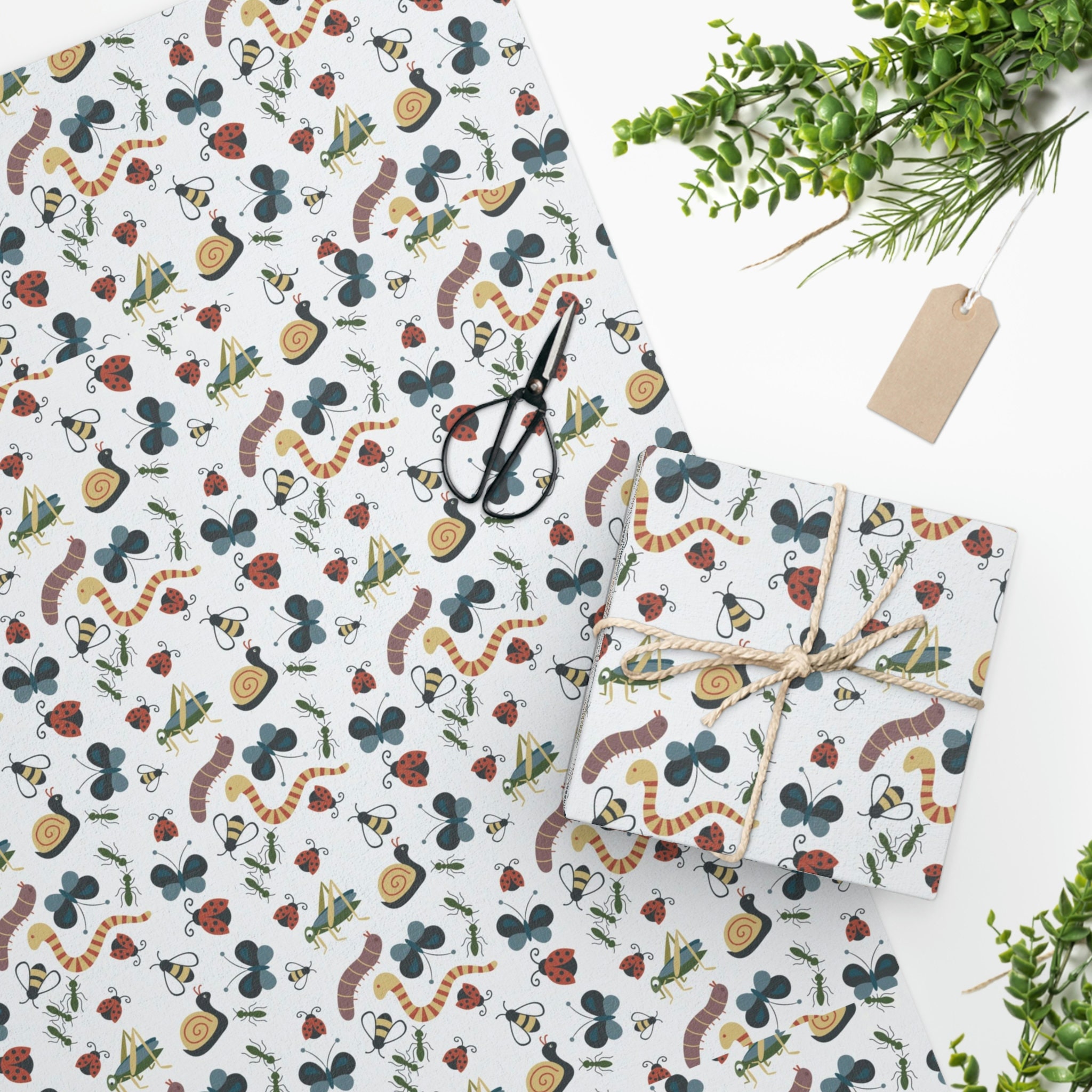 Bugs Wrapping Paper, Entomologist Gift Wrap, Bugs Lover Wrapping Paper ...