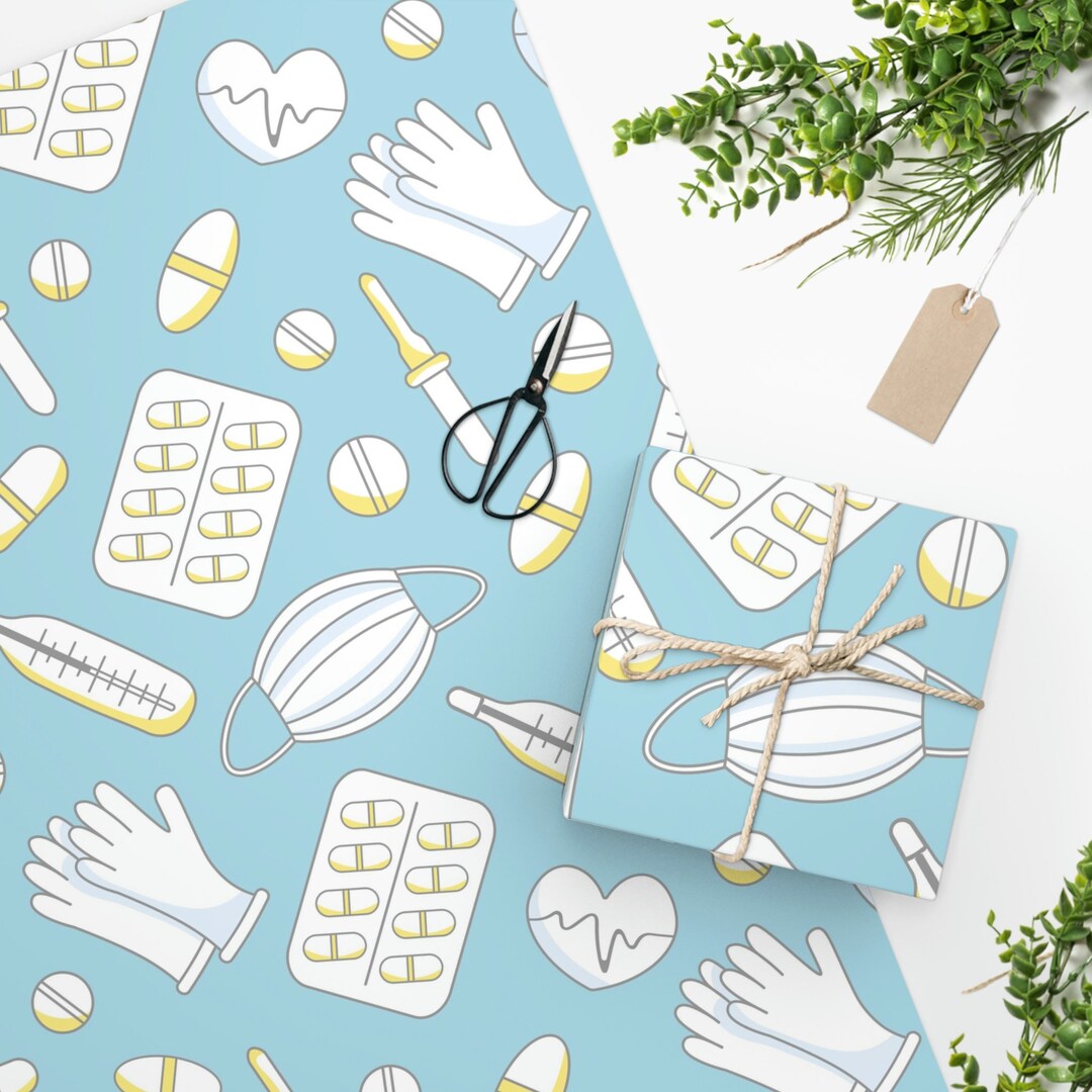 Male Nurse Gift Wrap, Nurses Day Wrapping Paper, Doctor Gift Wrap, LVN ...