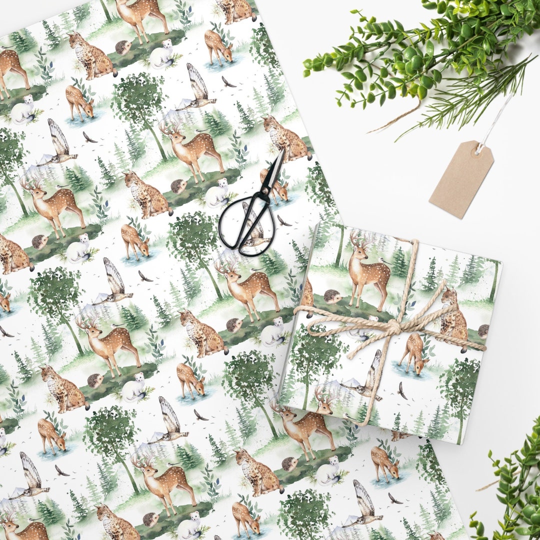 Woodland Wrapping Paper, Fairy Forest Gift Wrap, Hedgehog Gift Wrap ...