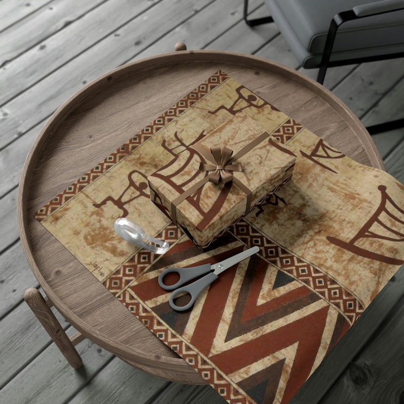 Tapa Design Wrapping Paper, Traditional Polynesian Tapa Design Gift ...