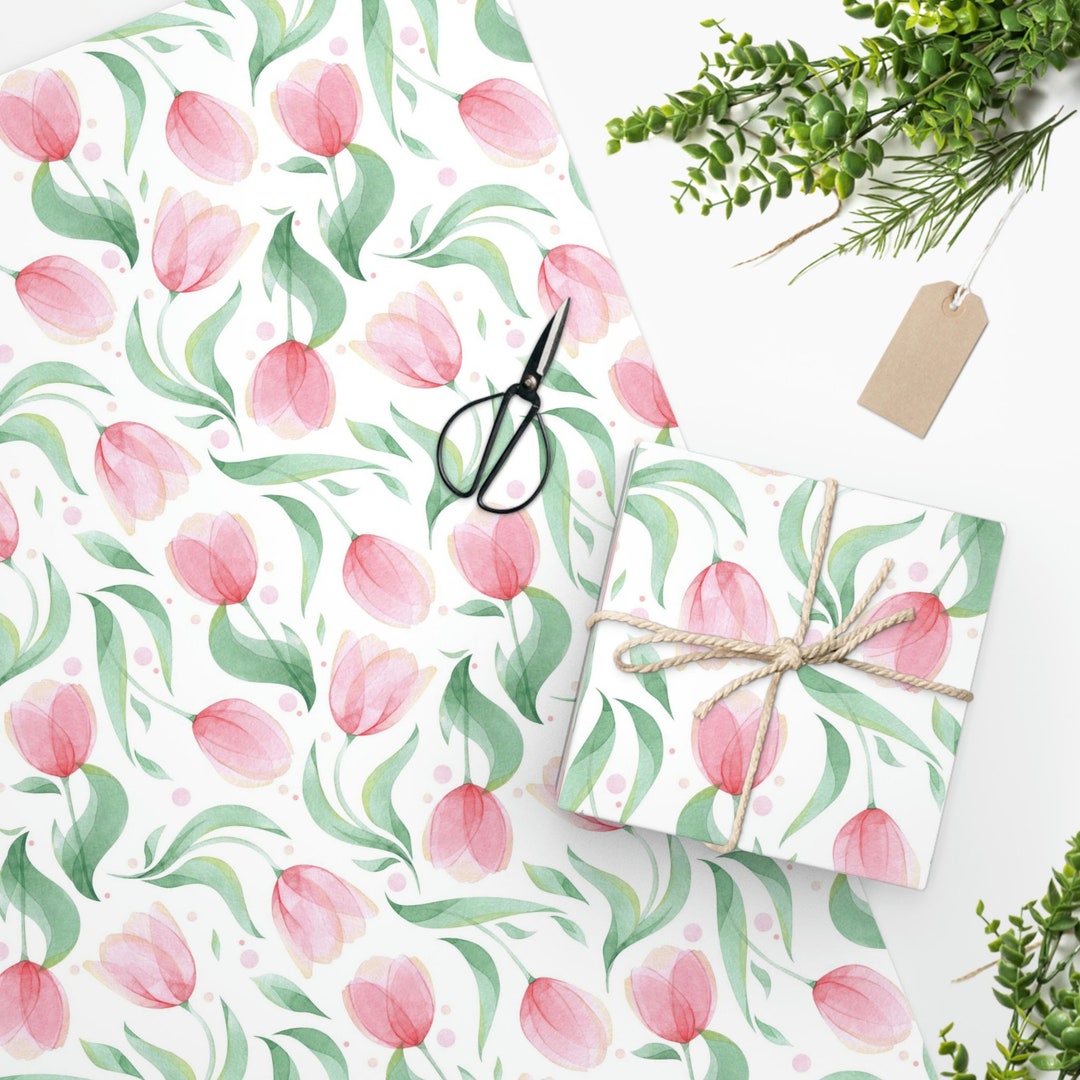 Tulips Wrapping Paper, Gardener Gift Wrap, Mothers Day Wrapping Paper ...