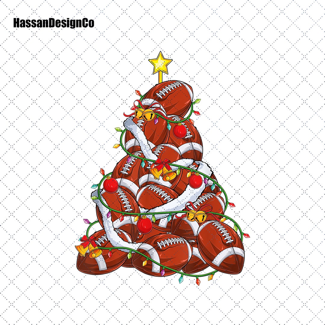 American Football Christmas Tree Png, Football Lovers Christmas Png ...
