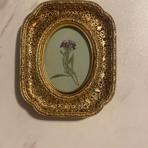 Gold Antique Italian Baroque Style Ornate Frame Pressed Flower Fine Art ...