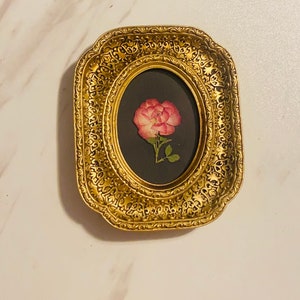 Gold Antique Italian Baroque Style Ornate Frame Pressed Flower Fine Art ...