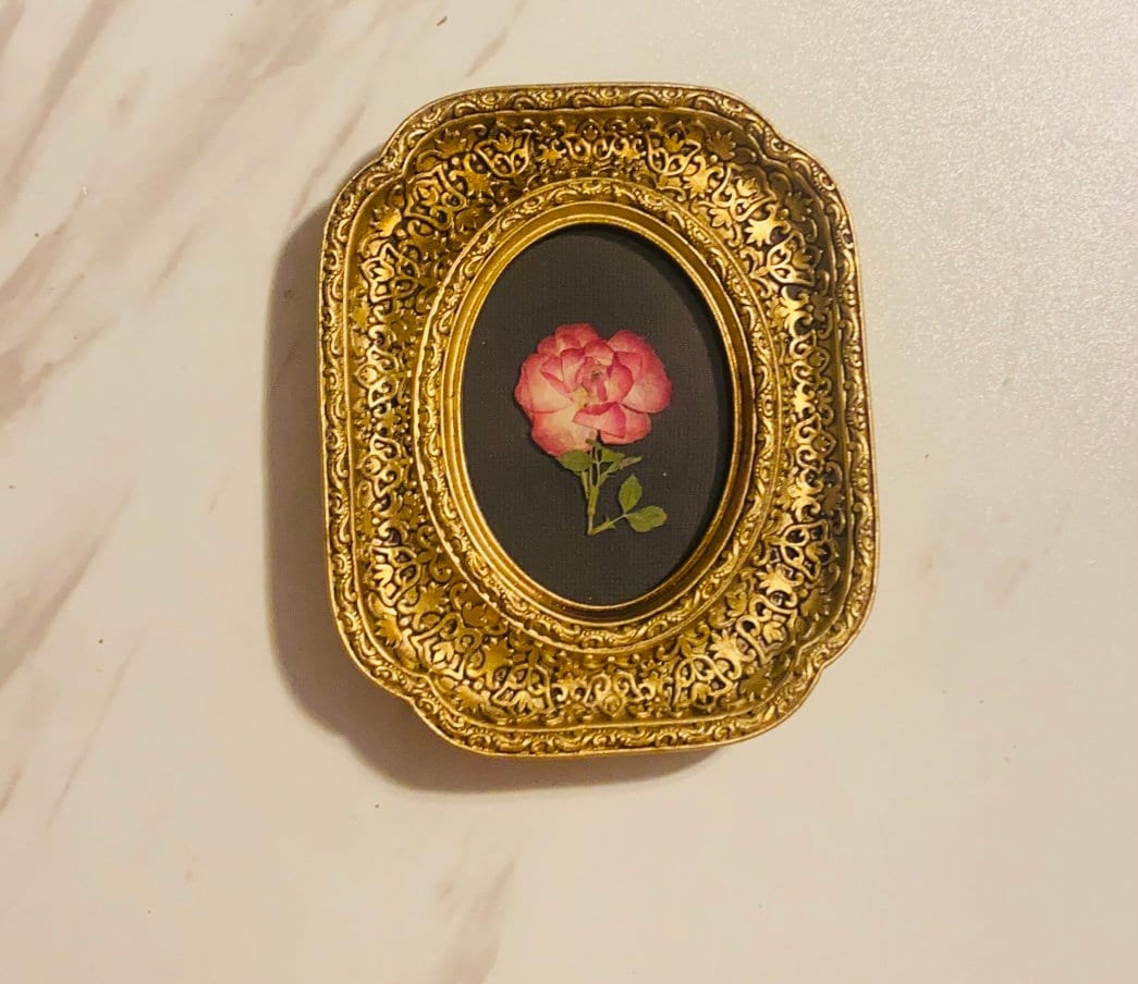 Gold Antique Italian Baroque Style Ornate Frame Pressed Flower Fine Art ...
