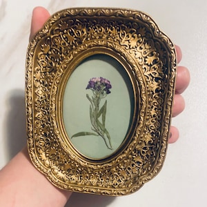 Gold Antique Italian Baroque Style Ornate Frame Pressed Flower Fine Art ...