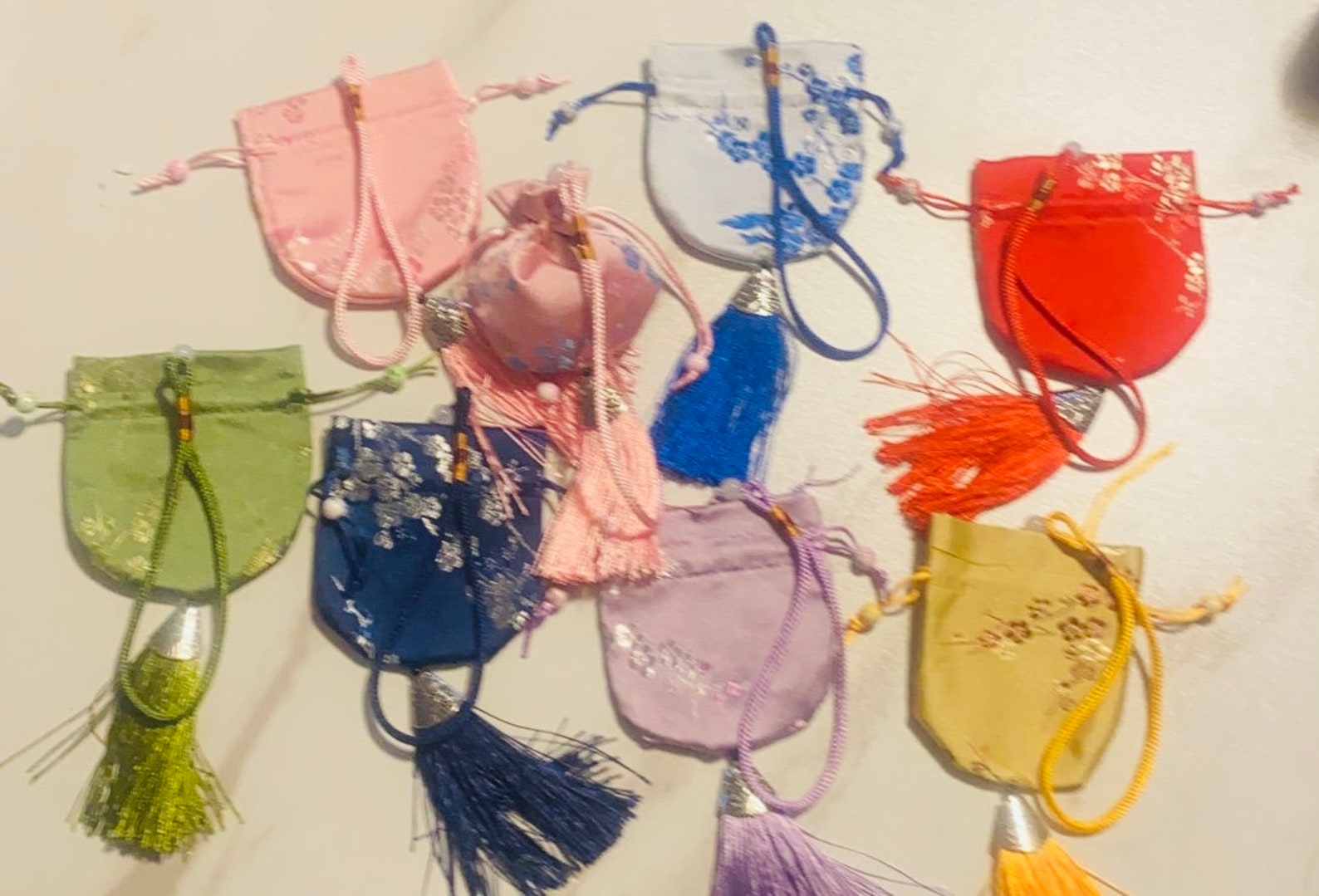 Chinese Silk Mini Flower Pouches Dried Lavender Sachet Pouches Lavender ...