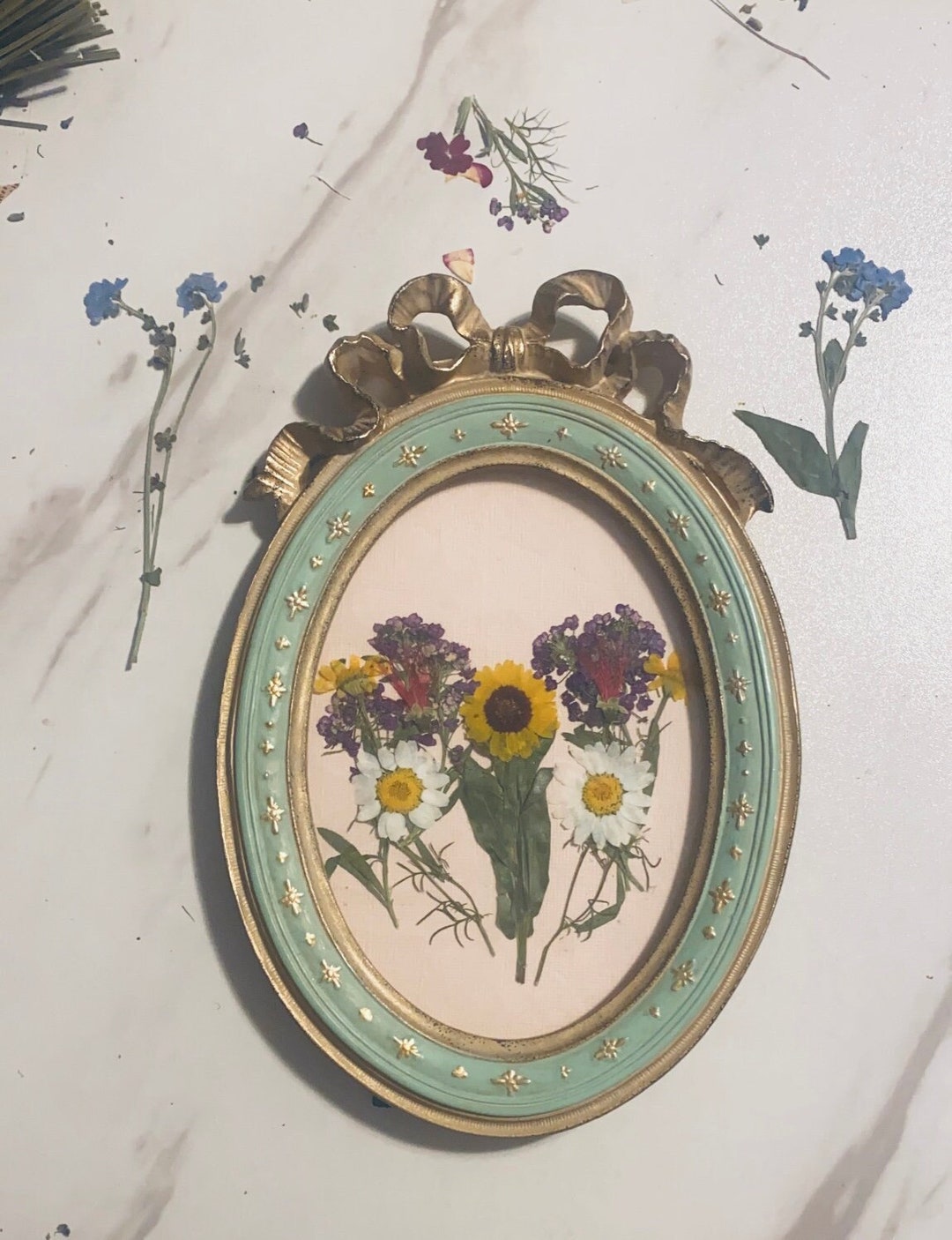 Gold Antique Style Ornate Vintage Frames Wild Herbarium Arrangement ...