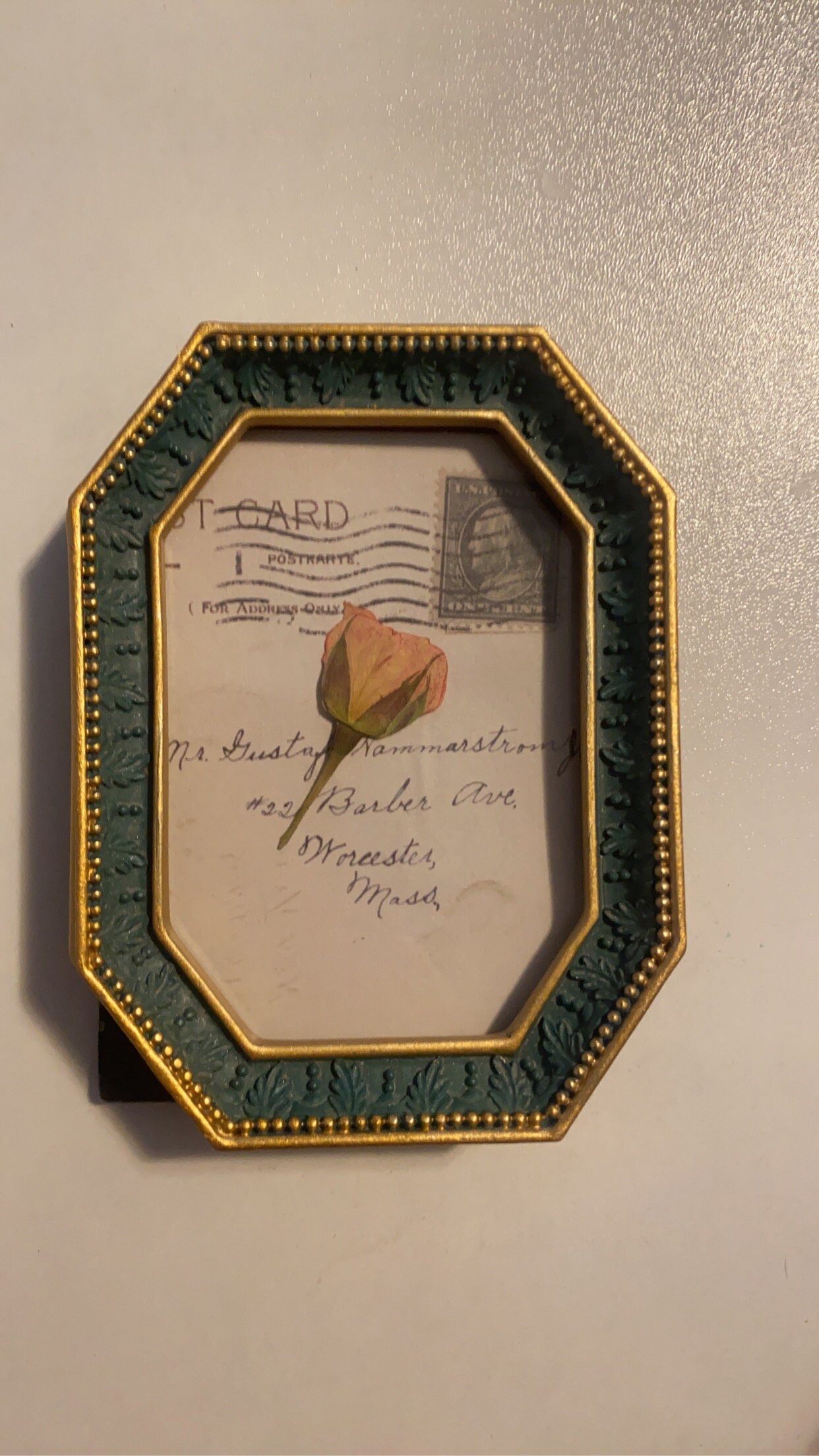 Vintage Postcard With Single Rose Personal Portrait Frame Vintage Style ...