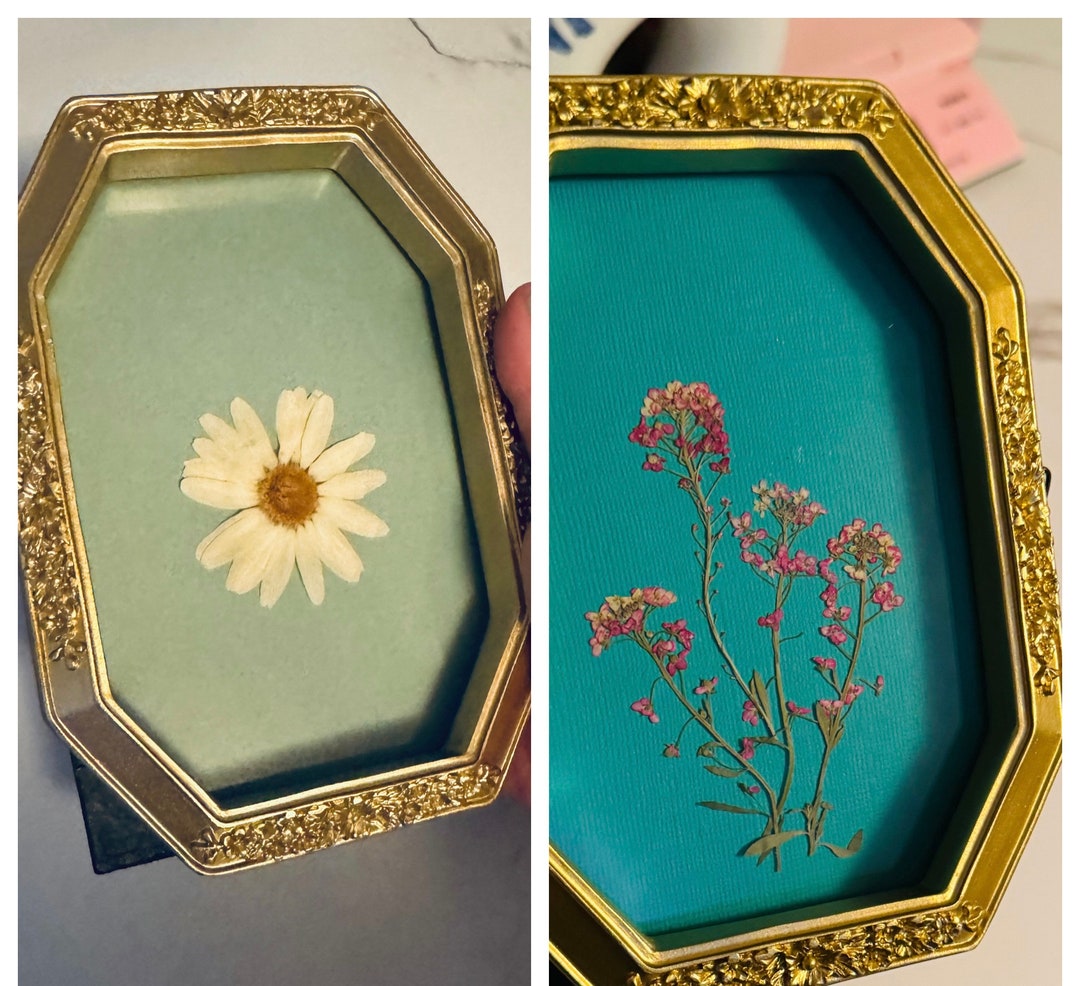 Gold Antique Style Ornate Vintage Frame Wild Botanical Art in Pale Jade ...