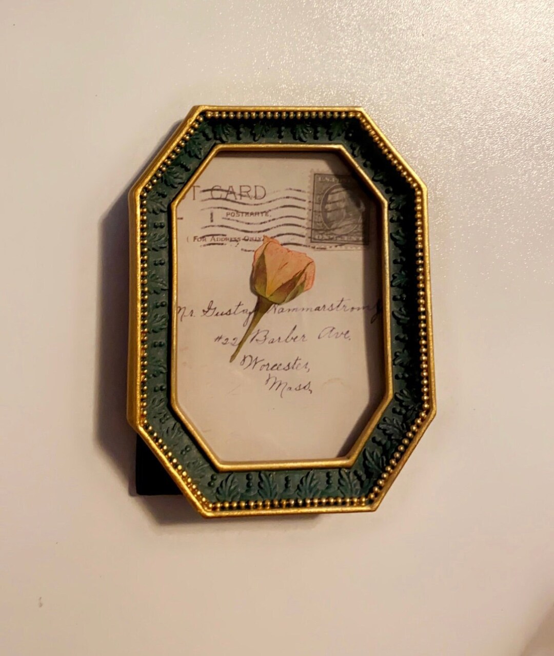 Vintage Postcard With Single Rose Personal Portrait Frame Vintage Style ...