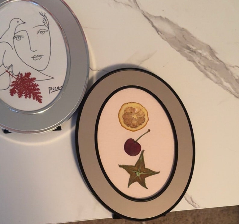 Antique Style Oval Ornate Vintage Frames Pressed Fruit Flower Art in ...