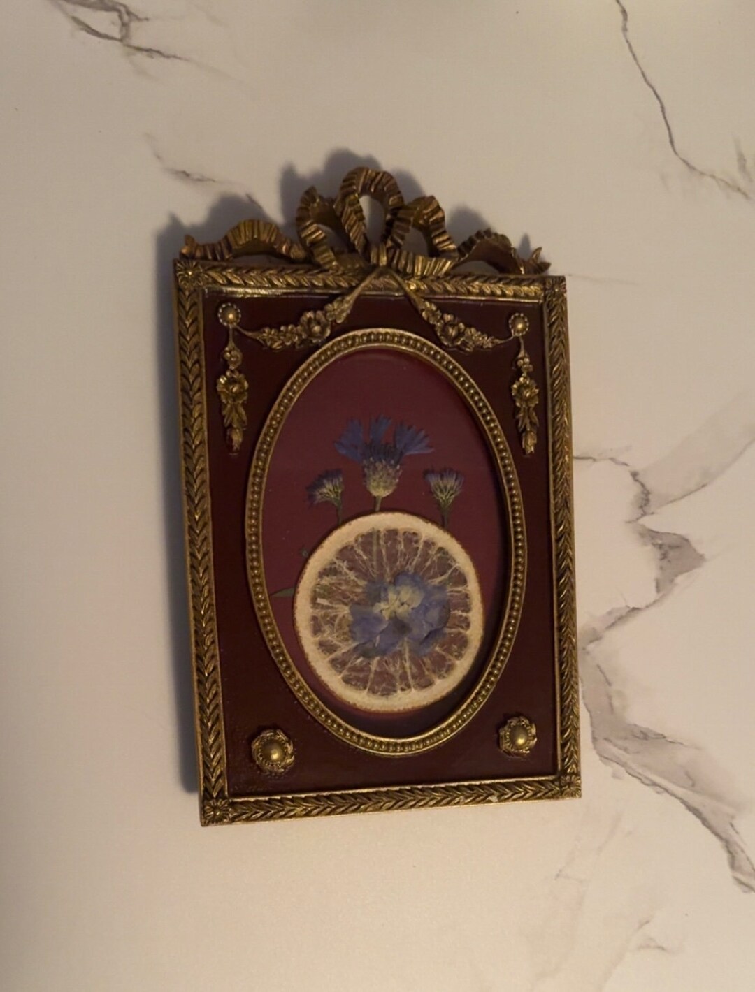 Gold Antique Style Ornate Vintage Frame Pressed Fruit & Flower Art in ...