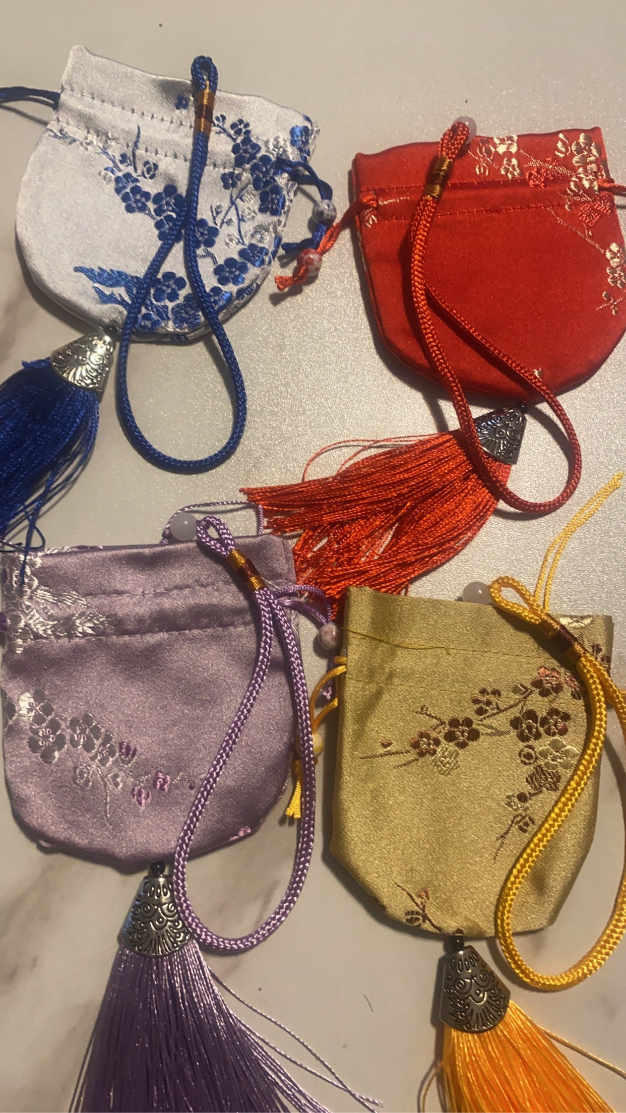 Chinese Silk Mini Flower Pouches Dried Lavender Sachet Pouches Lavender ...