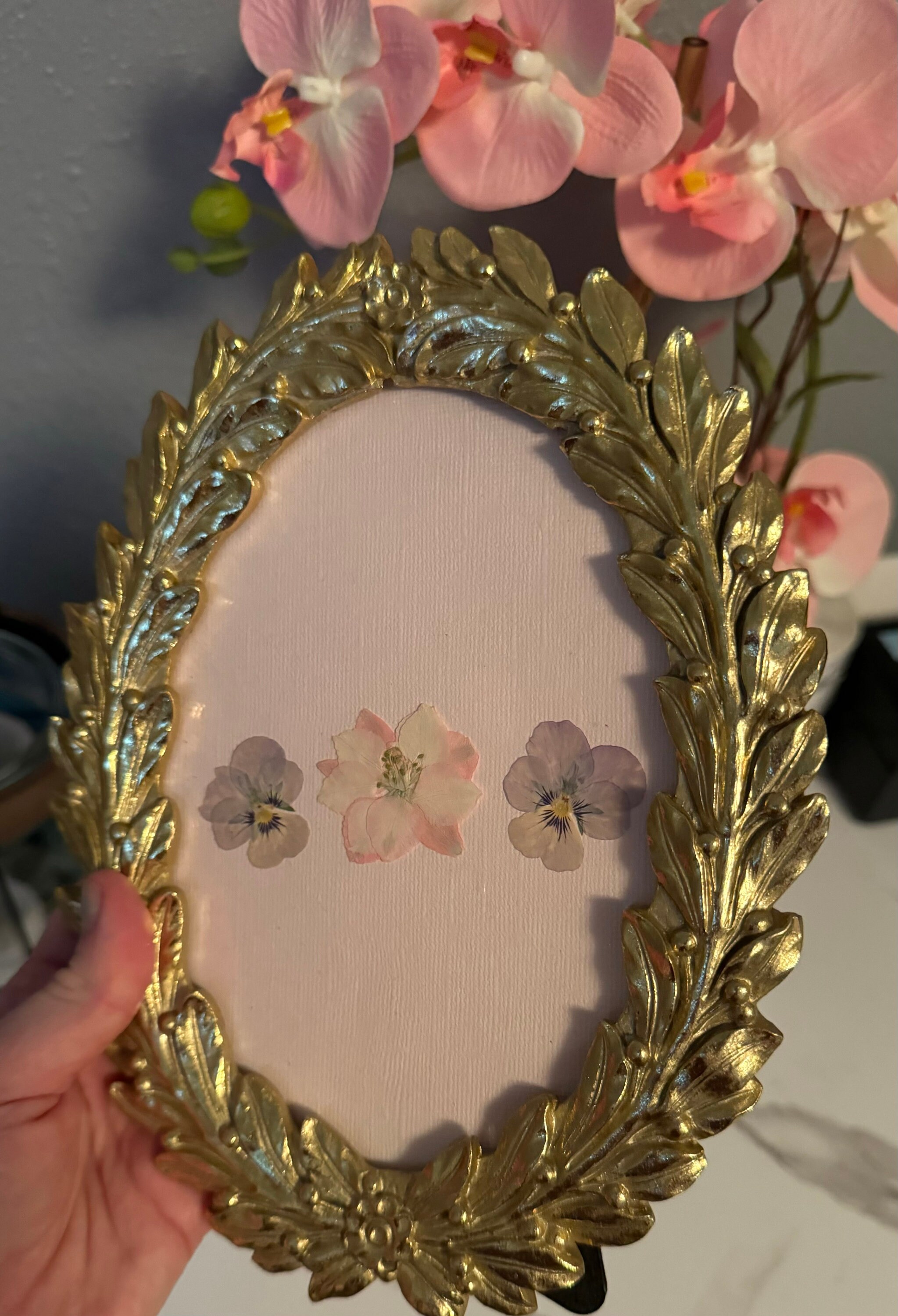 Gold Antique Old World Style Ornate Vintage Frame Pressed Flower Fine ...