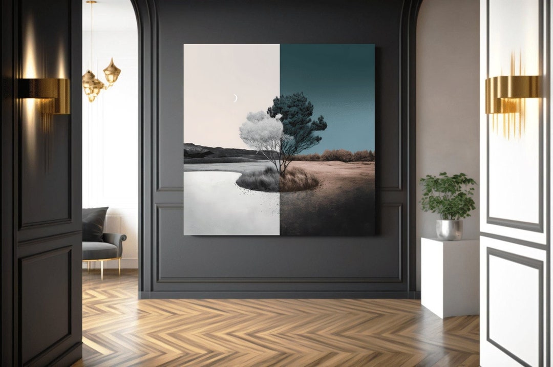 Abstract Tree Wall Art, Landscape Modern Wall Art, Large Abstract Art ...