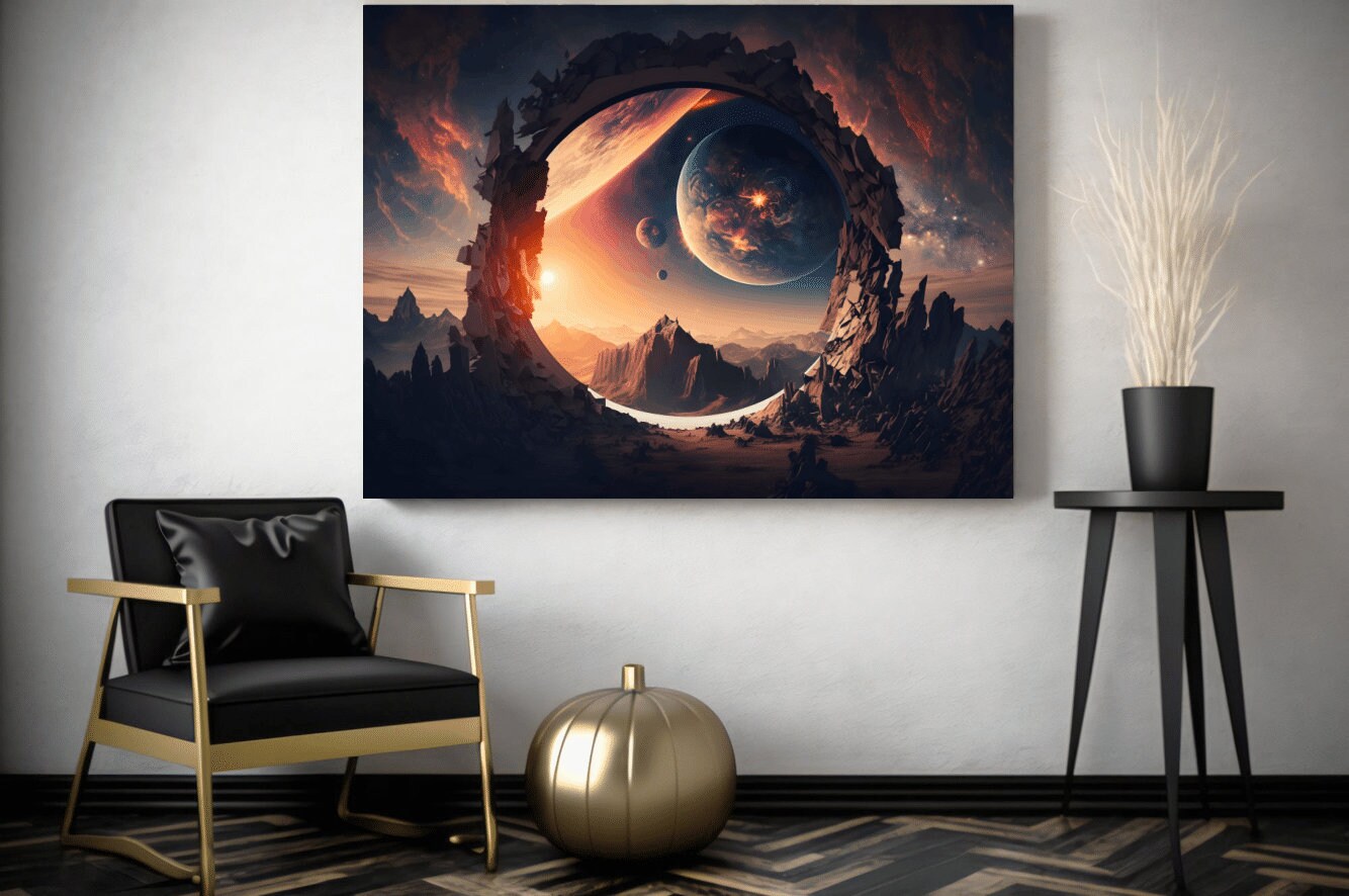 Abstract Space Portal Wall Art, Landscape Modern Wall Art, Space Art ...