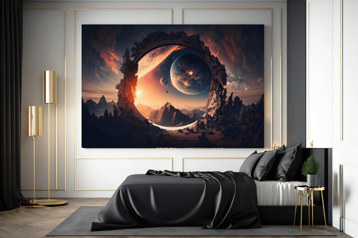 Abstract Space Portal Wall Art, Landscape Modern Wall Art, Space Art ...