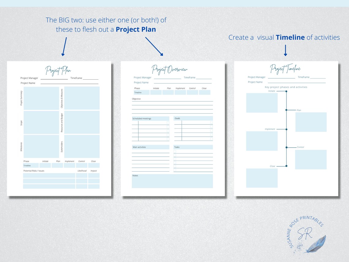 Project Planning Bundle,planning, Tracking,download, PDF Project ...