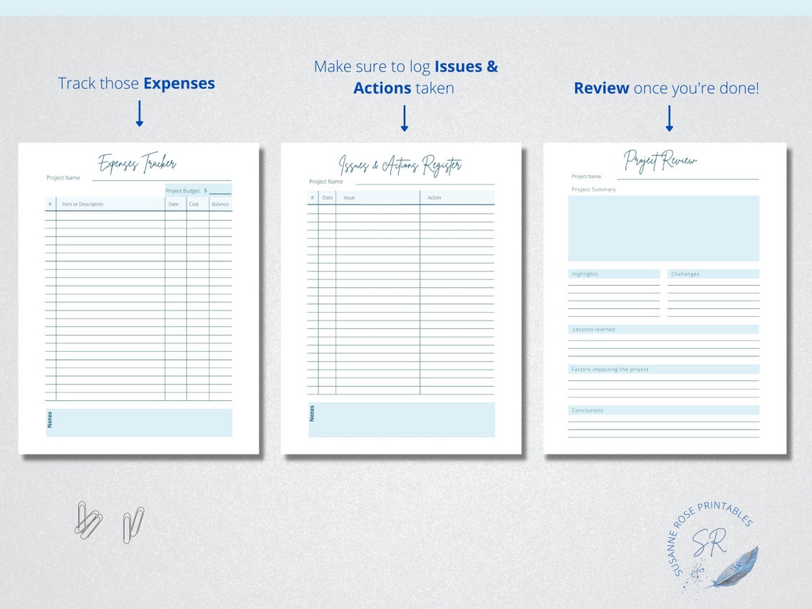 Project Planning Bundle,planning, Tracking,download, PDF Project ...