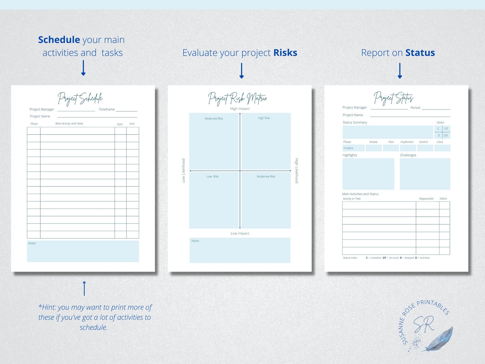 Project Planning Bundle,planning, Tracking,download, PDF Project ...
