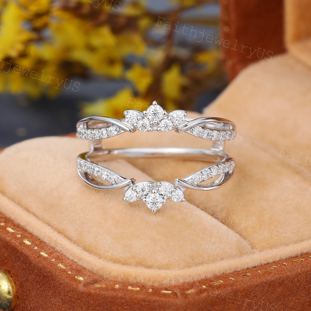 Antique Diamond Enhancer Wedding Band Unique Diamond Double Wedding ...