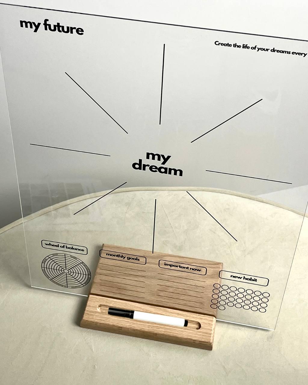 Dream Vision Map Board With Customized Stickers Kit on Acrylic Glass ...