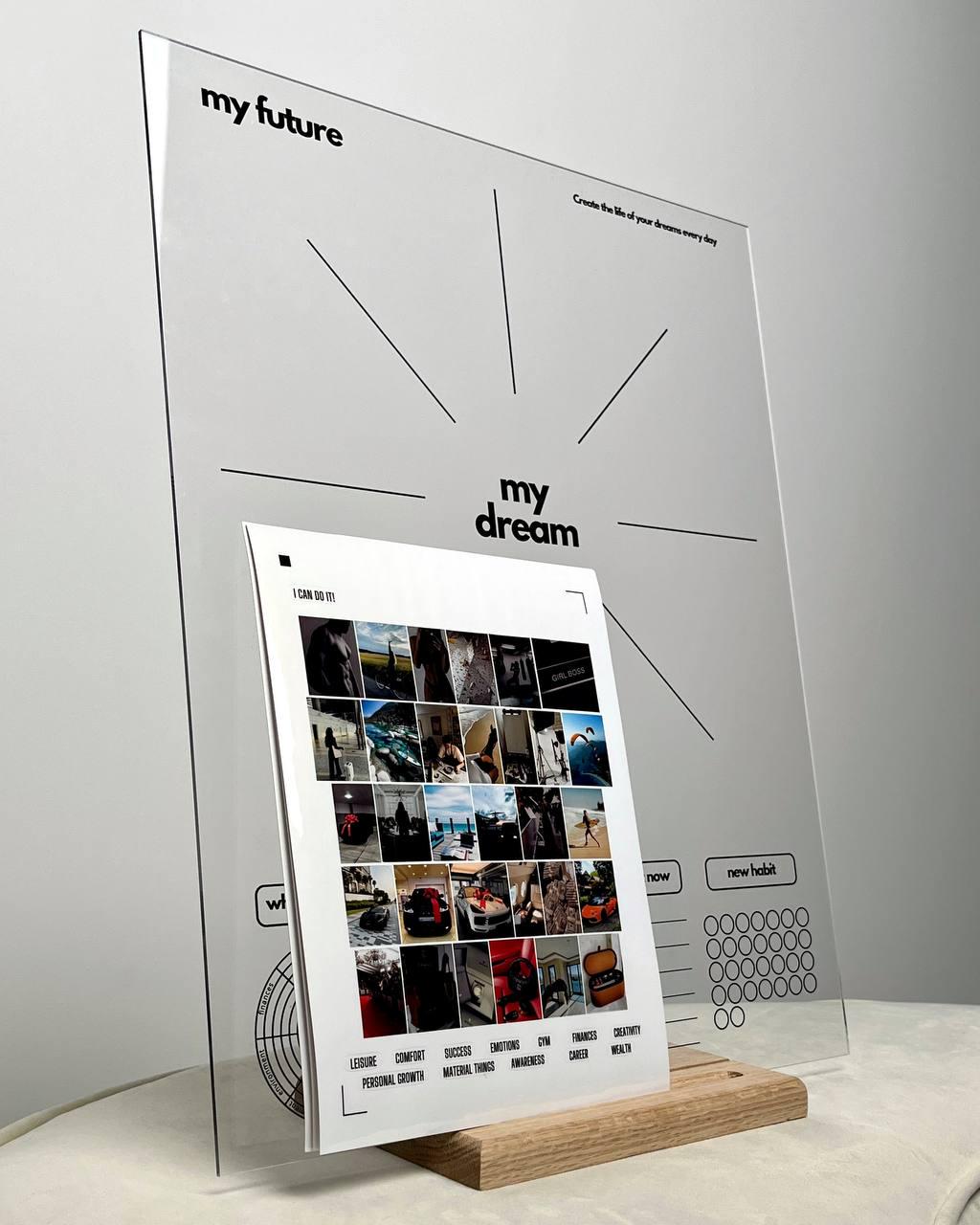 Dream Vision Map Board With Customized Stickers Kit on Acrylic Glass ...