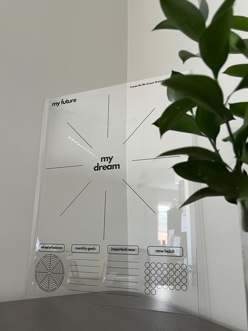 Dream Vision Map Board With Customized Stickers Kit on Acrylic Glass ...