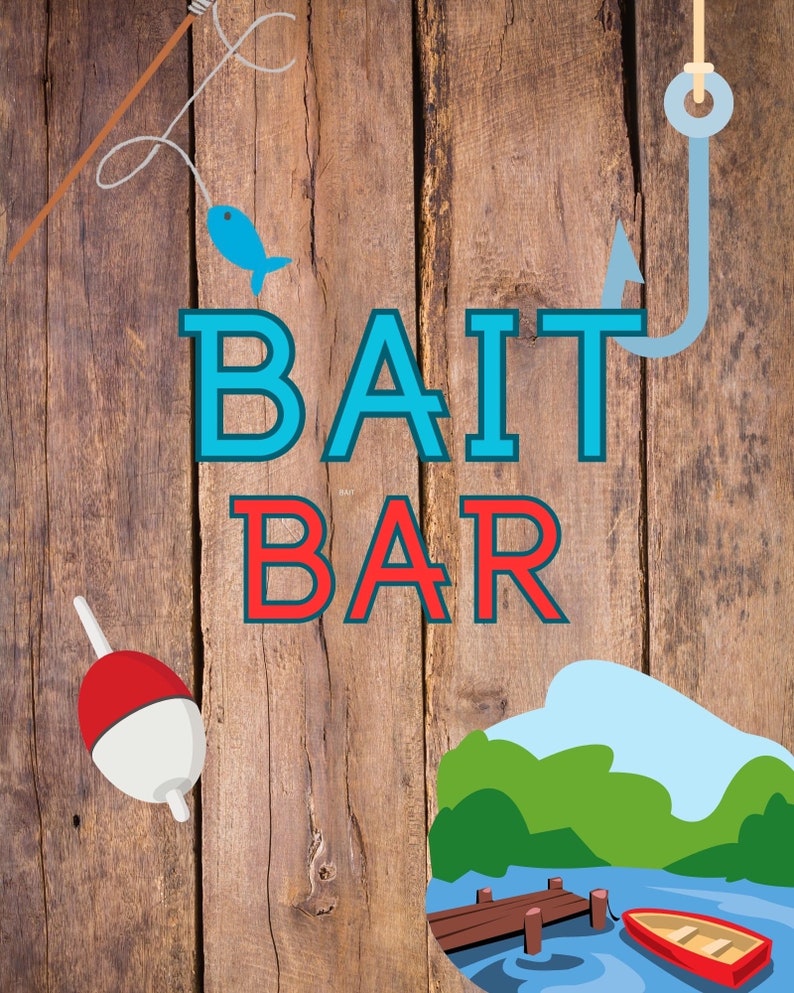 Bait Bar, Fishing Party, INSTANT DOWNLOAD - Etsy