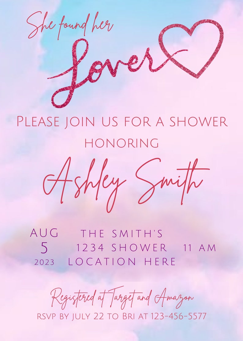 She Found Her Lover Bridal Shower Invitation | Taylor Swift Lover Era ...