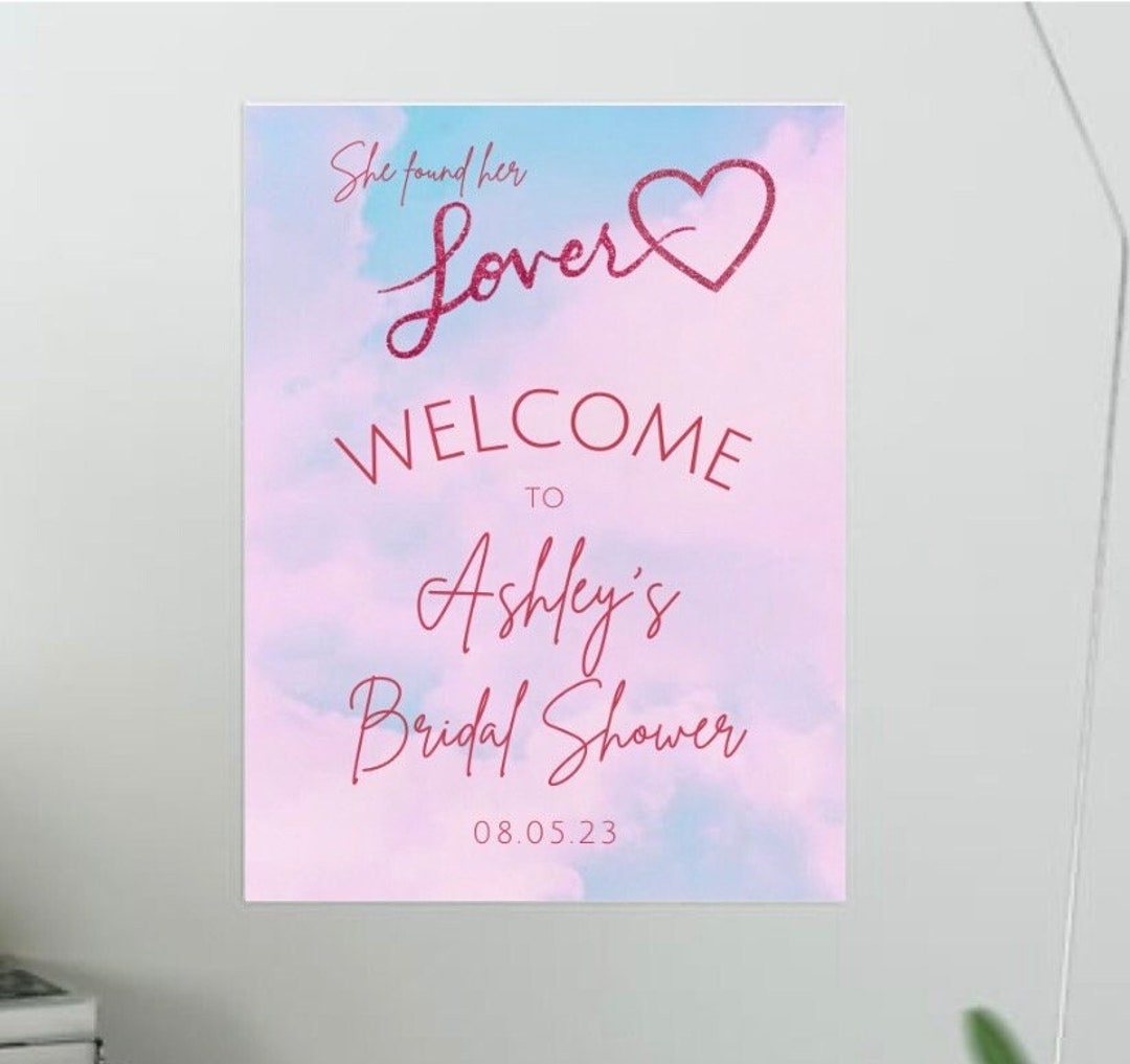 She Found Her Lover Bridal Shower Welcome Sign, Swiftie Shower Template ...