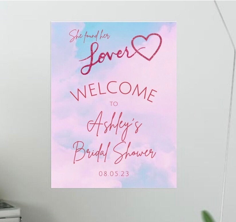She Found Her Lover Bridal Shower Welcome Sign | Swift Lover Era ...