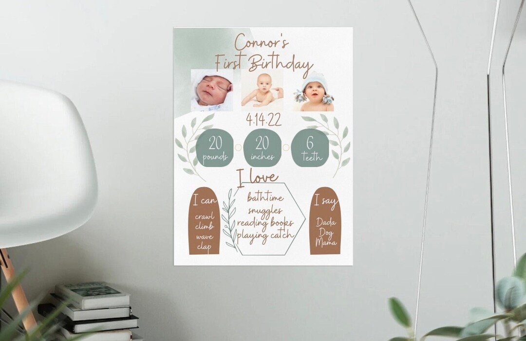 Teal Boho Milestone Board INSTANT DOWNLOAD - Etsy
