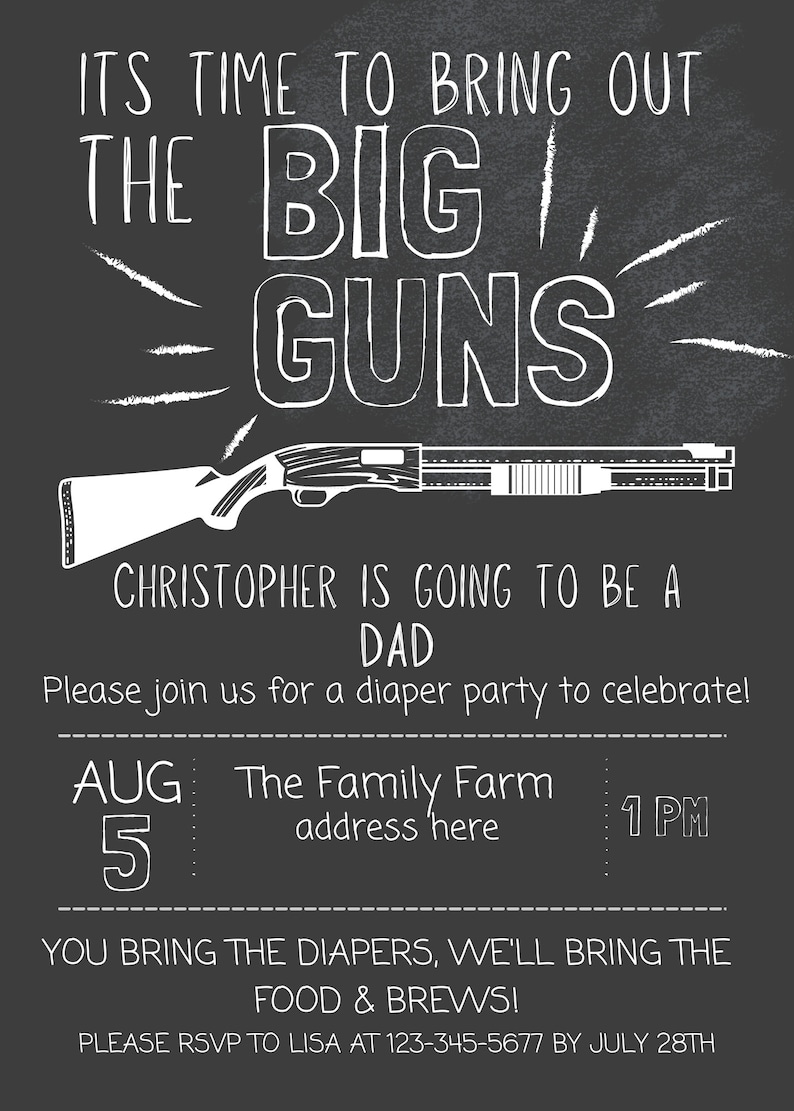 Trap Shooting Party Invitation, Diaper or ANY Party, Shooting Theme ...