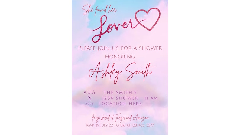 She Found Her Lover Bridal Shower Invitation | Swift Lover Era Inspired ...